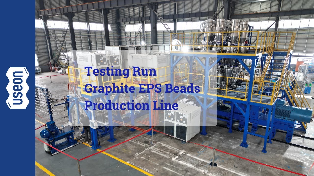 Testing Run Graphite EPS Beads Production Line, Tandem Extruder ...