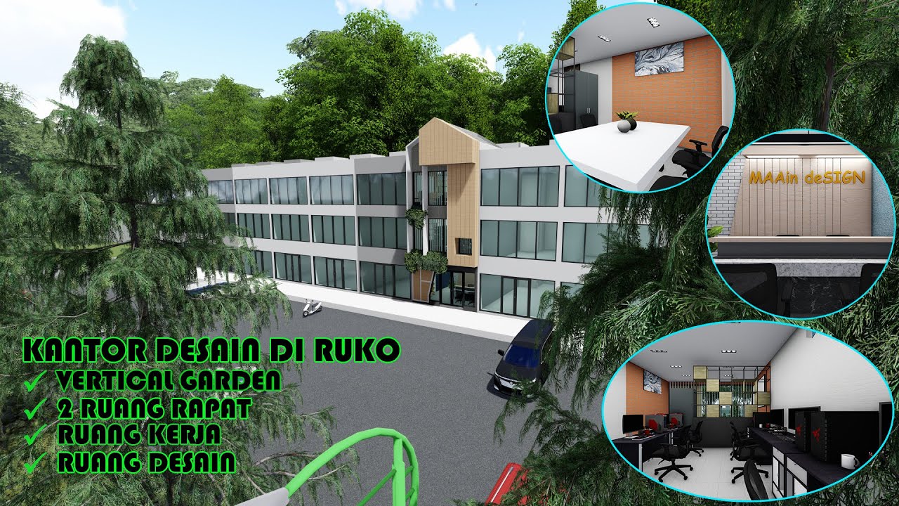 DESAIN KANTOR | MODERN MINIMALIS | KANTOR DESAIN DI RUKO 3 LANTAI ...