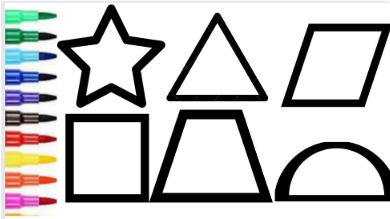 Draw easy 2D shapes drawing||Draw for kids &Toddler|colours name ...