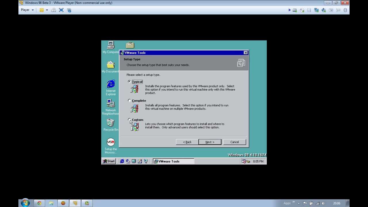 Installing Windows 98 Build 1624 (Beta 3) - YouTube
