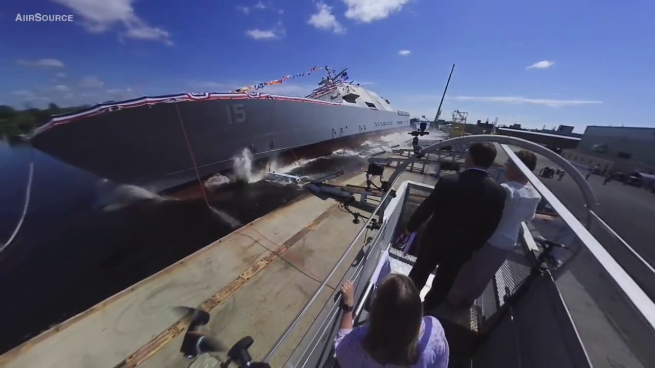 US Navy Launches New Warship Sideways Into Water , went wrong? find out ...