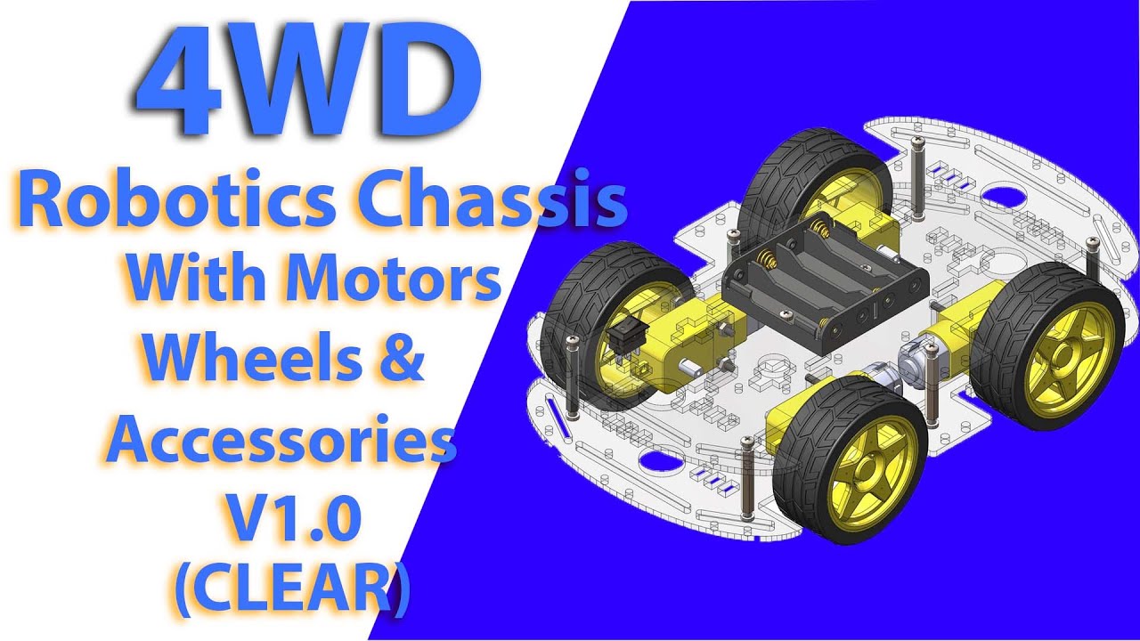 4WD Robotics Chassis With Motors Wheels And Accessories V1.0 (CLEAR ...