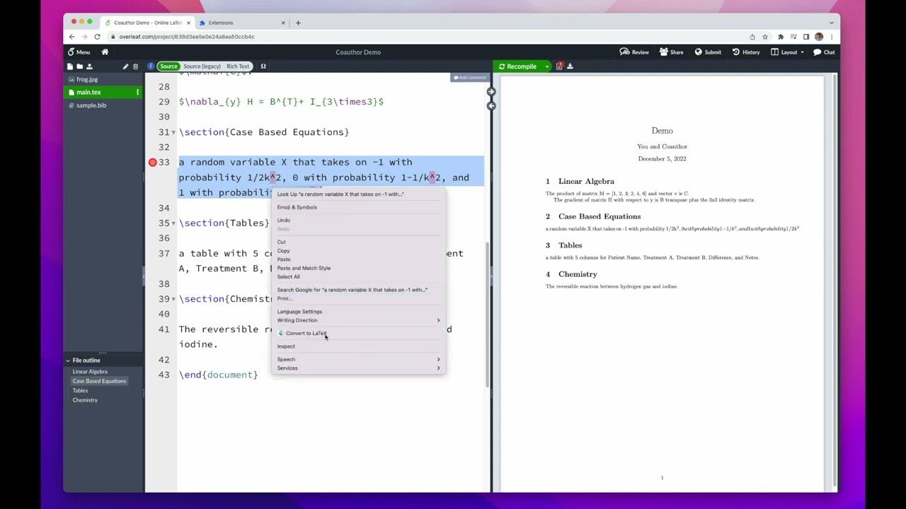 Coauthor: English to LaTeX, Powered by AI - YouTube