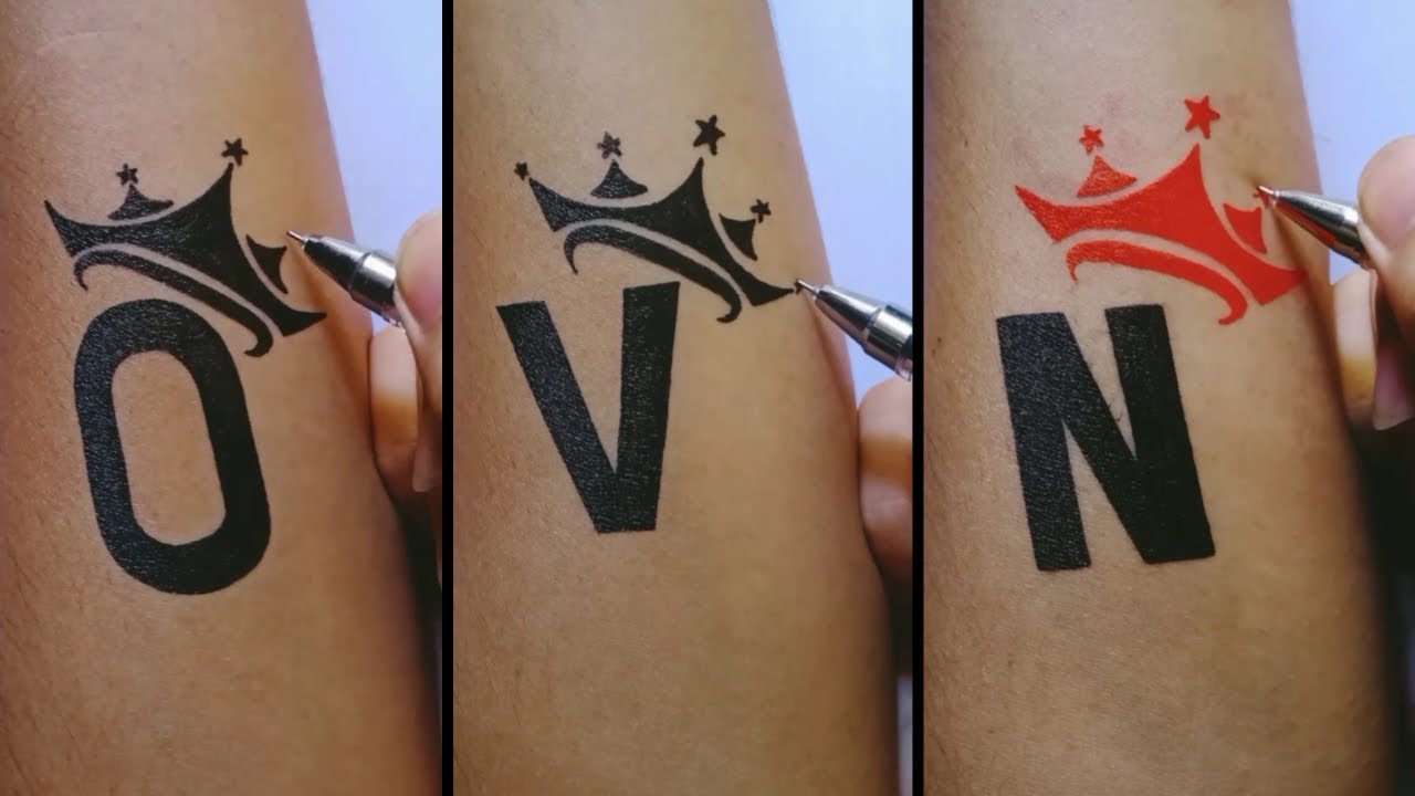How to make tattoo letters with pen || tato temporer - YouTube