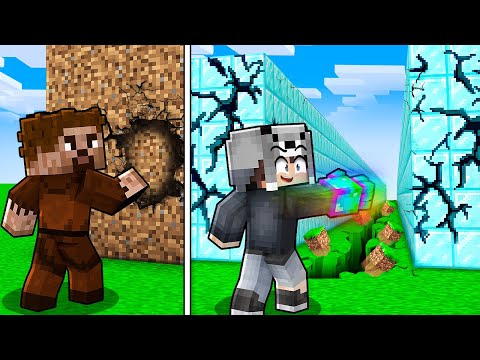 ZENGİN VS FAKİR DUVAR KIRMA YARIŞI - Minecraft