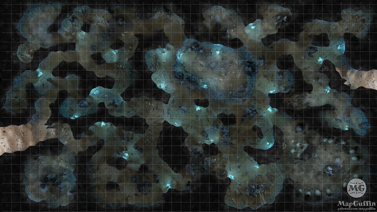 MapGuffin - Spider's Cleft - Animated Battlemap - YouTube