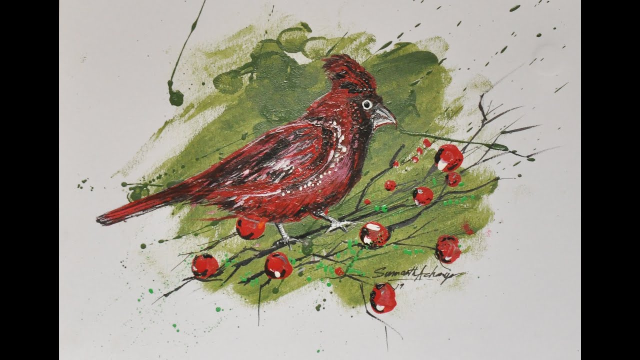 Red Bird Art/Red Cardinal - YouTube