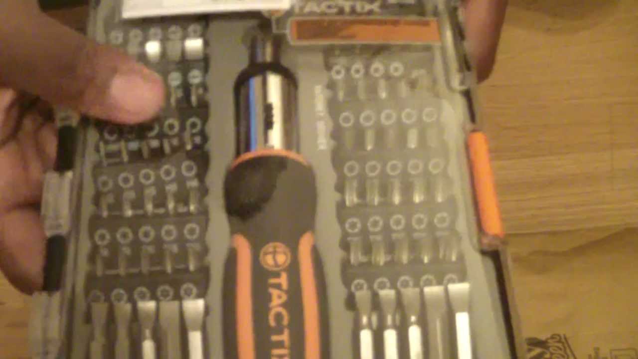 TACTIX, RATCHET BIT SCREWDRIVER SET 71-PIECE UNBOXING - YouTube