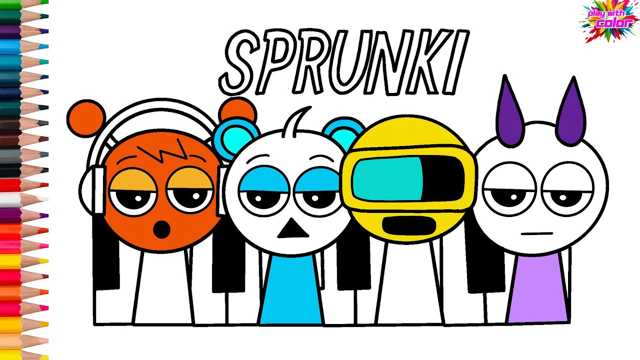 How to Draw cute fun Oren and family from Sprunki | Easy tutorial - YouTube