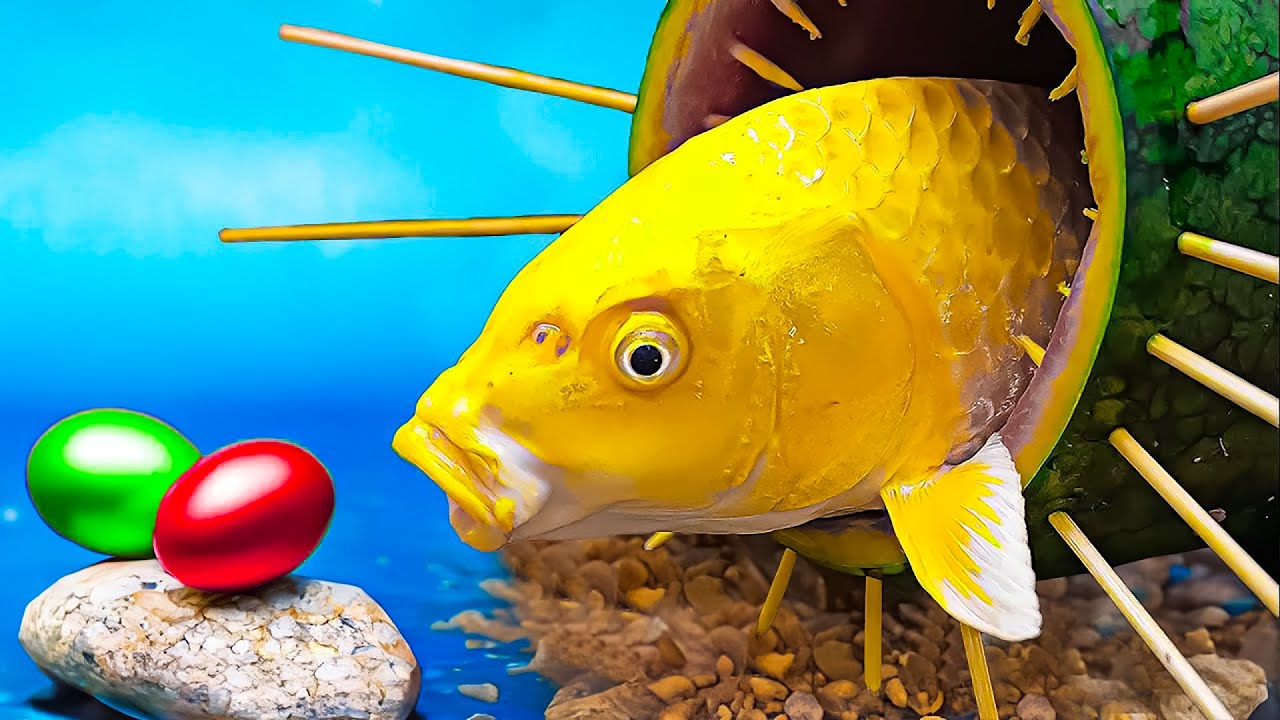 Funny Golden Carp Gets Pranked By Eels, Sharks, Crabs, Eels, Catfish ...