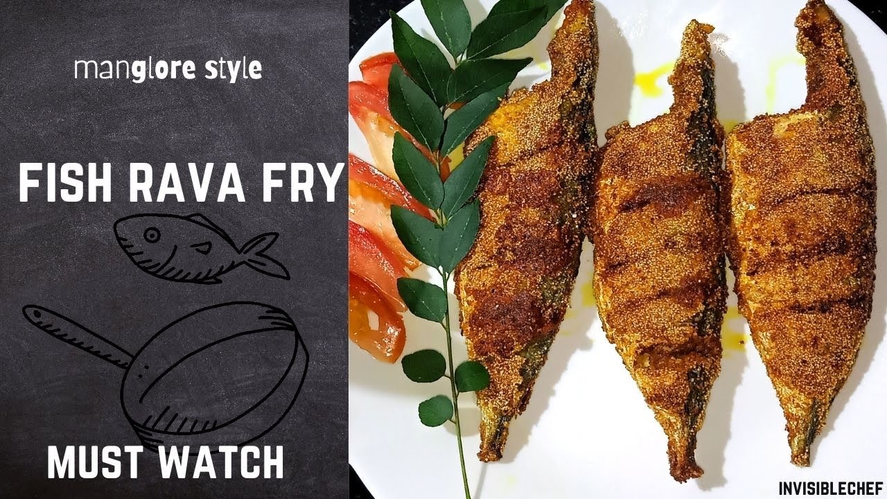 Rava fish fry / fish fry/ how to make manglore fish fry recipe/ayala ...