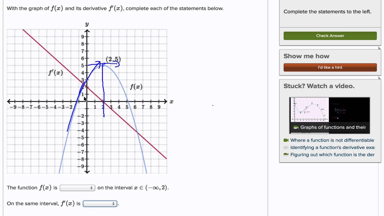 KP - Graphs of functions and their derivatives - C 導函數與斜率的關係 - YouTube