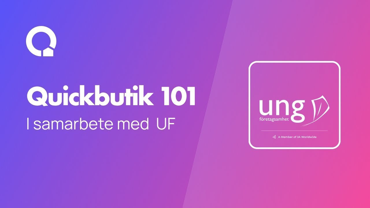Quickbutik 101 - Kom igång-guiden för UF-företag - YouTube