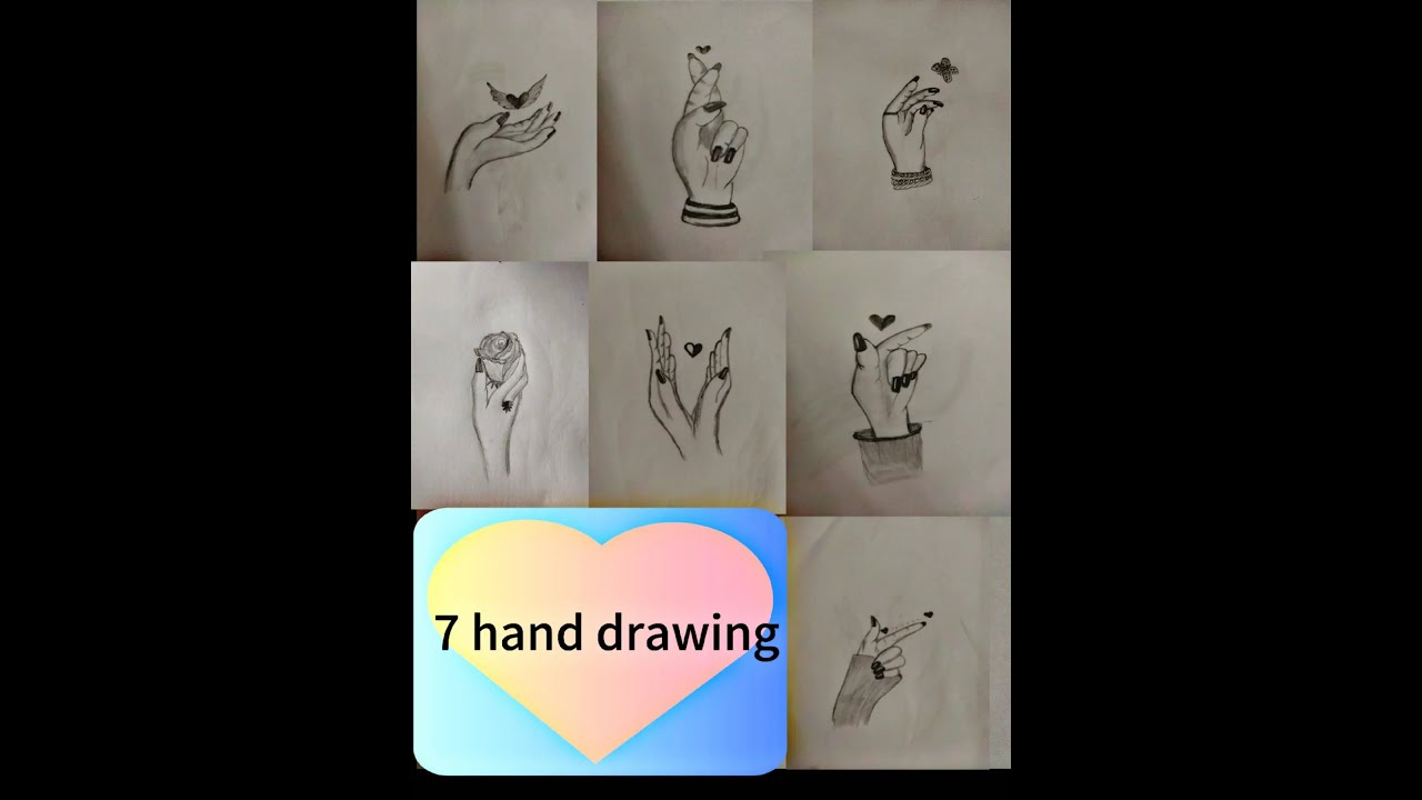 How To Easy draw 7 Hands for Beginners. - YouTube