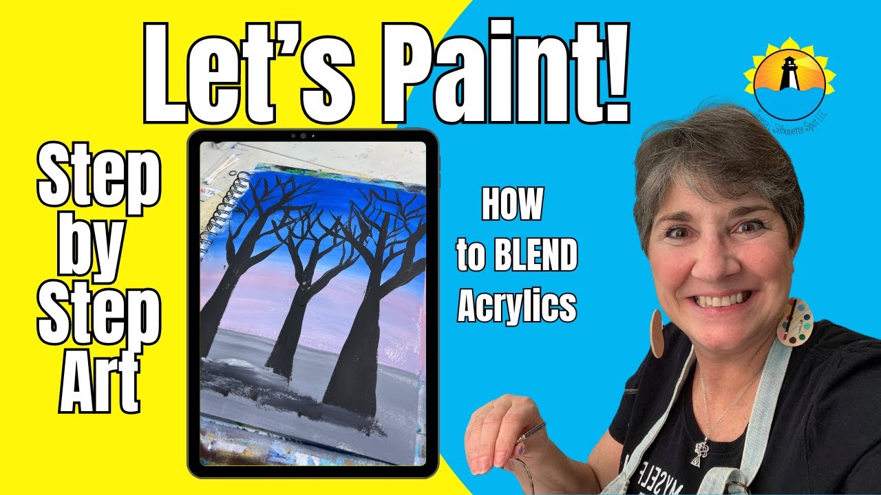 How to paint trees: Easy Step by Step Beginner Acrylic Painting ...