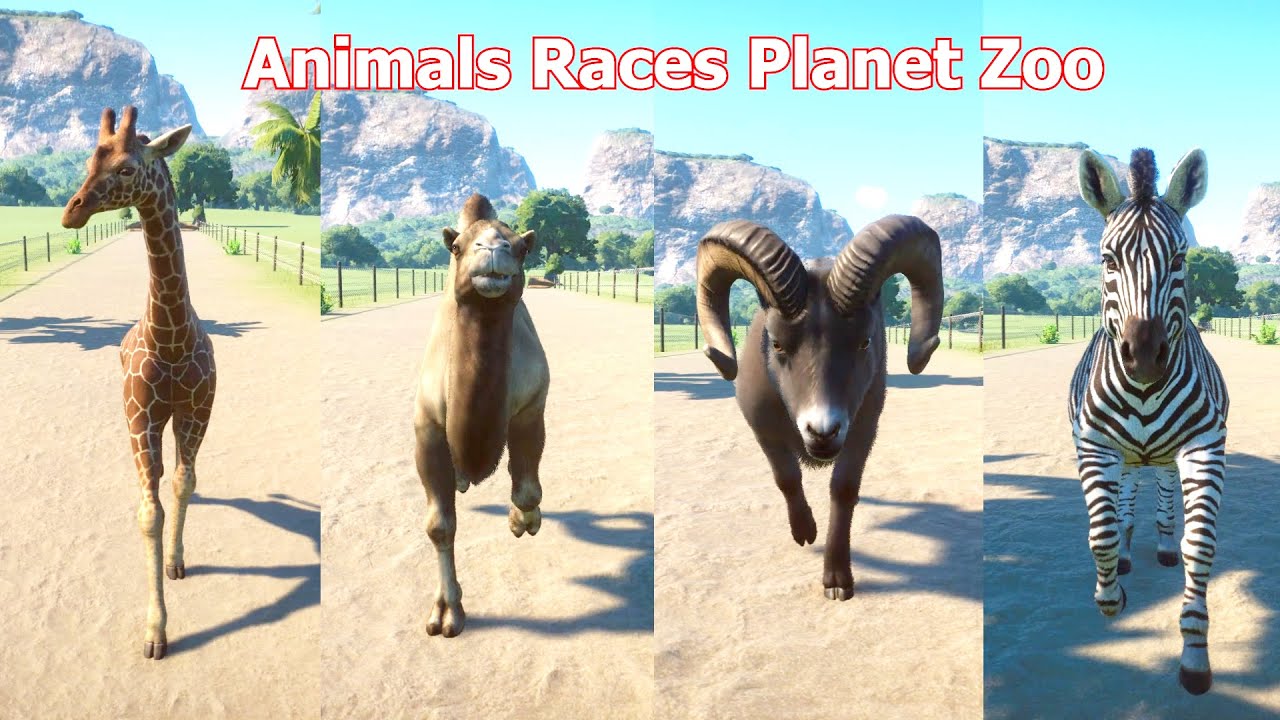 Wild Animals Races in Planet Zoo - Reticulated Giraffe, Bactrian Camel ...