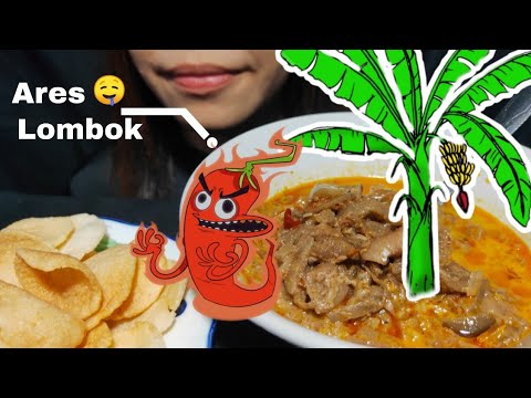 ASMR batang pisang(Ares Lombok) super pedas!!! - YouTube
