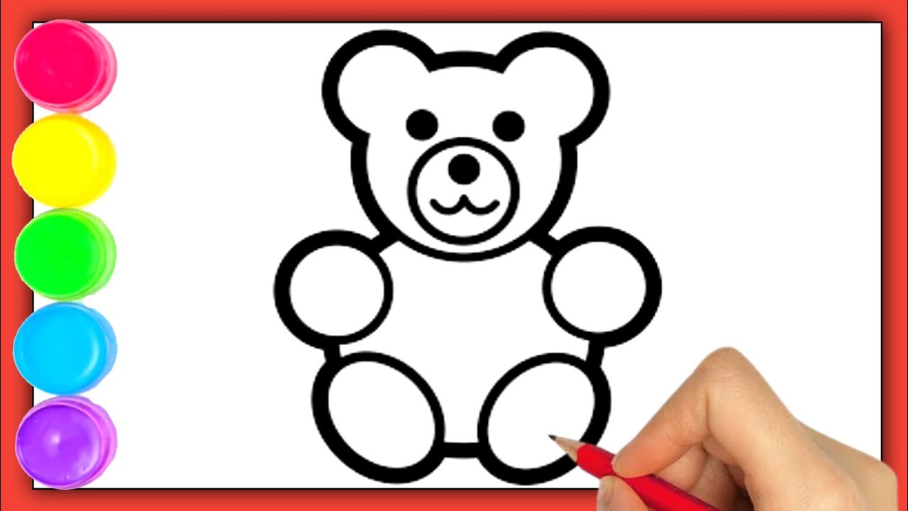 How to draw teddy bear drawing easy step by step - YouTube