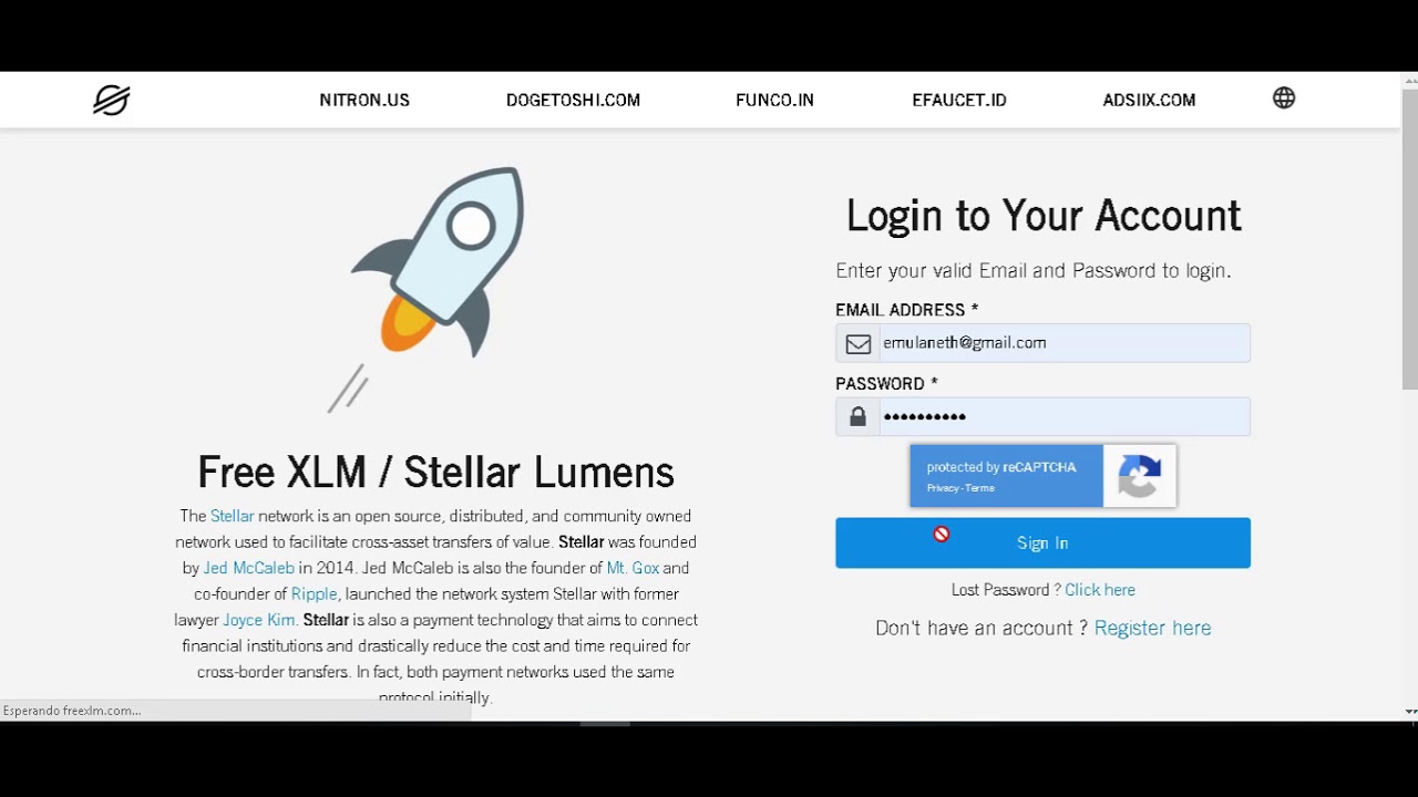 STELLAR XLM FAUCET , PAGO DIRECTO A COINBASE, GANA MUCHOS BITCOINS ...
