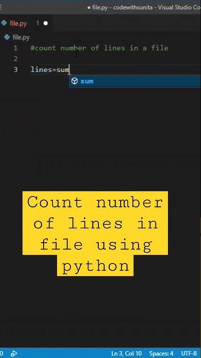 Count number of lines in a file using python #trending #viralvideo #viral #shortsfeed # ...