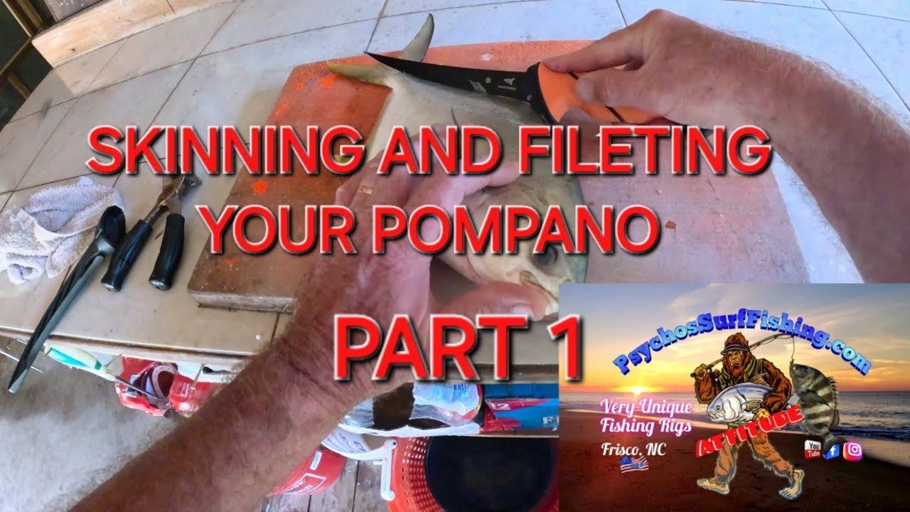 Skinning and filleting the Pompano Part 1 - YouTube