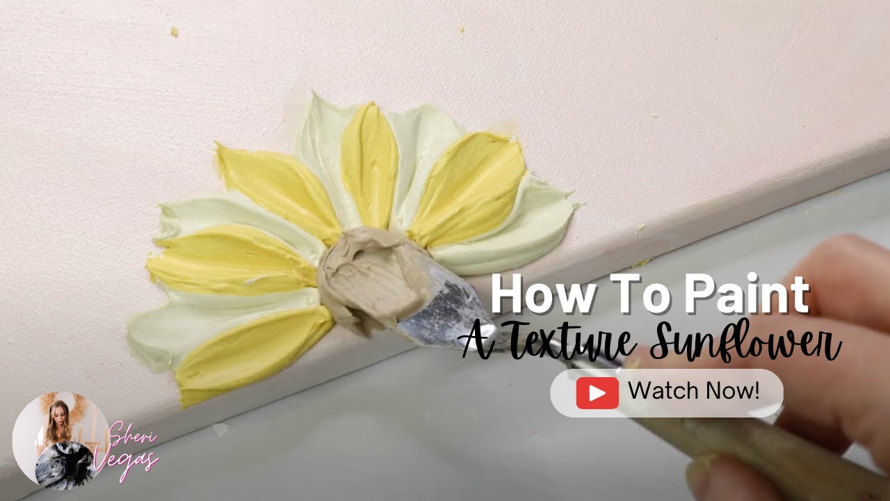 How To Paint A Texture Styled Sunflower With A Palette Knife - YouTube