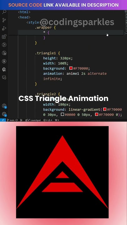 Triangles Animation Html Css Codingshorts Html Shorts Coding Youtube 2518