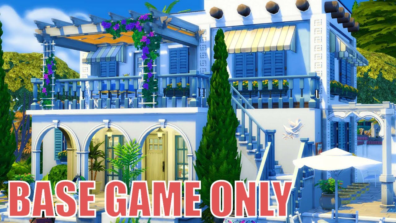 Greek House BASE GAME ONLY // The Sims 4 Speed Build ( no CC ) - YouTube
