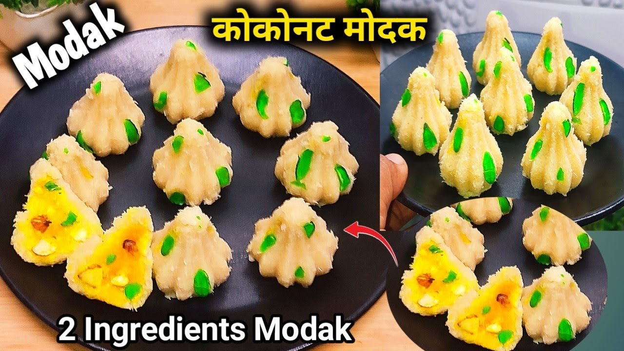 coconut Modak recipe | modak recipe in marathi | how to make modak ...