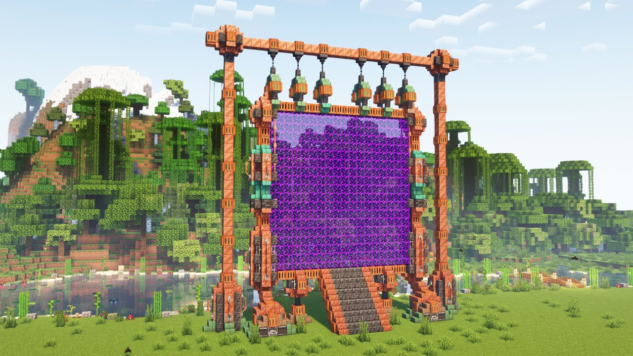 How to build Steampunk Nether Portal - Minecraft tutorial - YouTube
