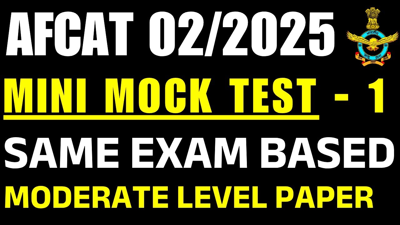 AFCAT PYQ Mini Mock Test 02/2025 | Most Expected Questions | Crack in ...