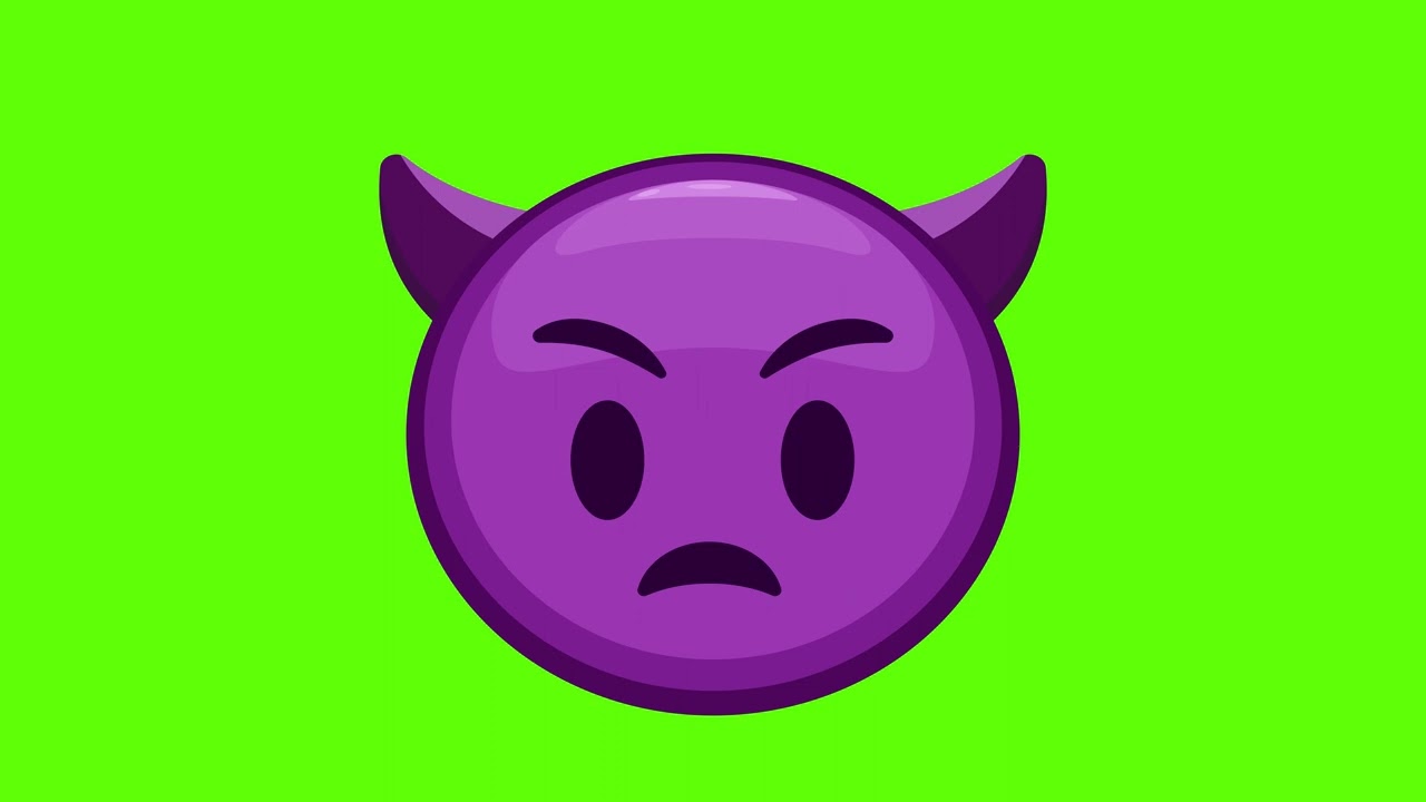 Angry Face with Horns Green Screen Animation - YouTube