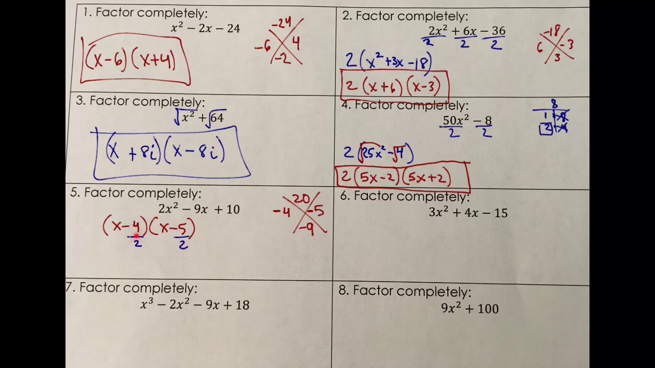 Unit 1a Review factoring Complex Numbers Algebra 2 YouTube unit-1a-review-factoring-complex-numbers-algebra-2-youtube