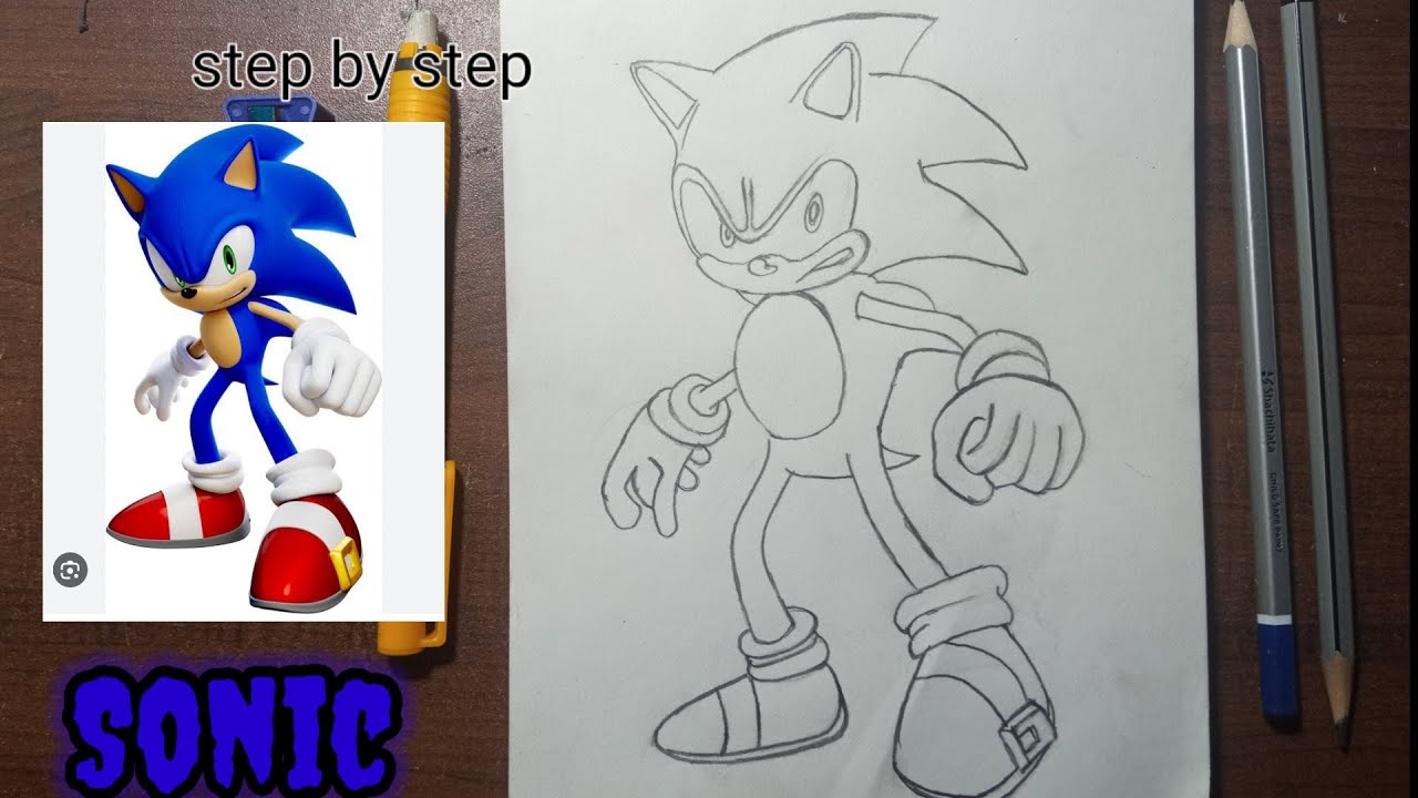 How To Draw Sonic From The Hedgehog movie | step by step - YouTube
