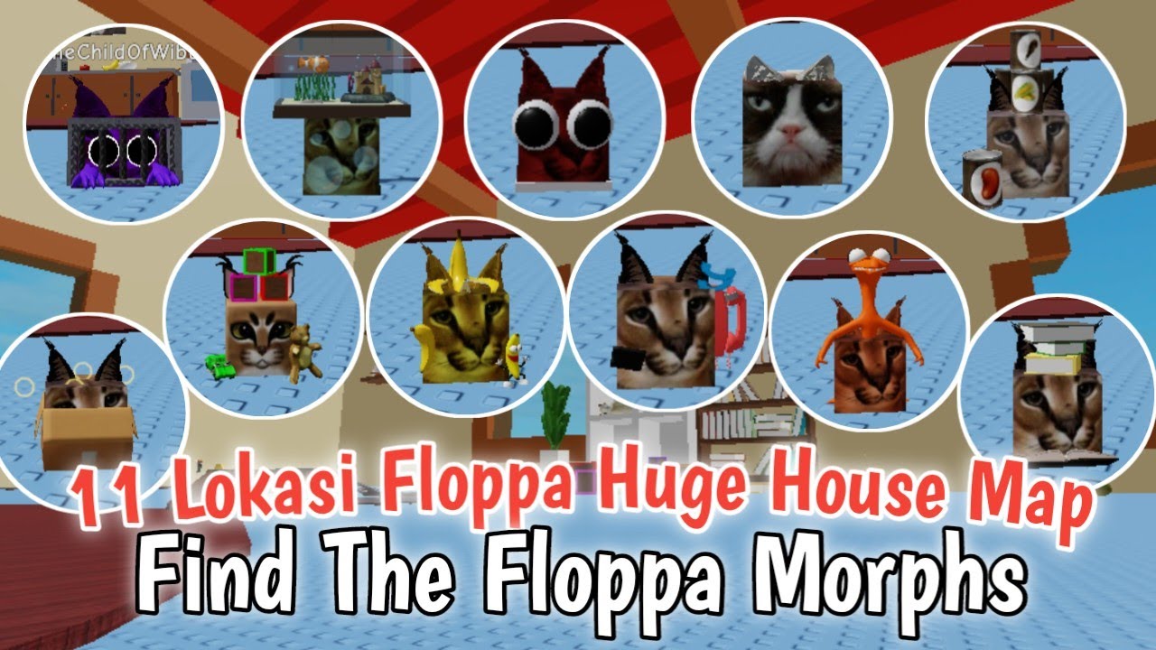 11 Lokasi Find the Floppa Morphs Huge House Map Roblox Indonesia - YouTube