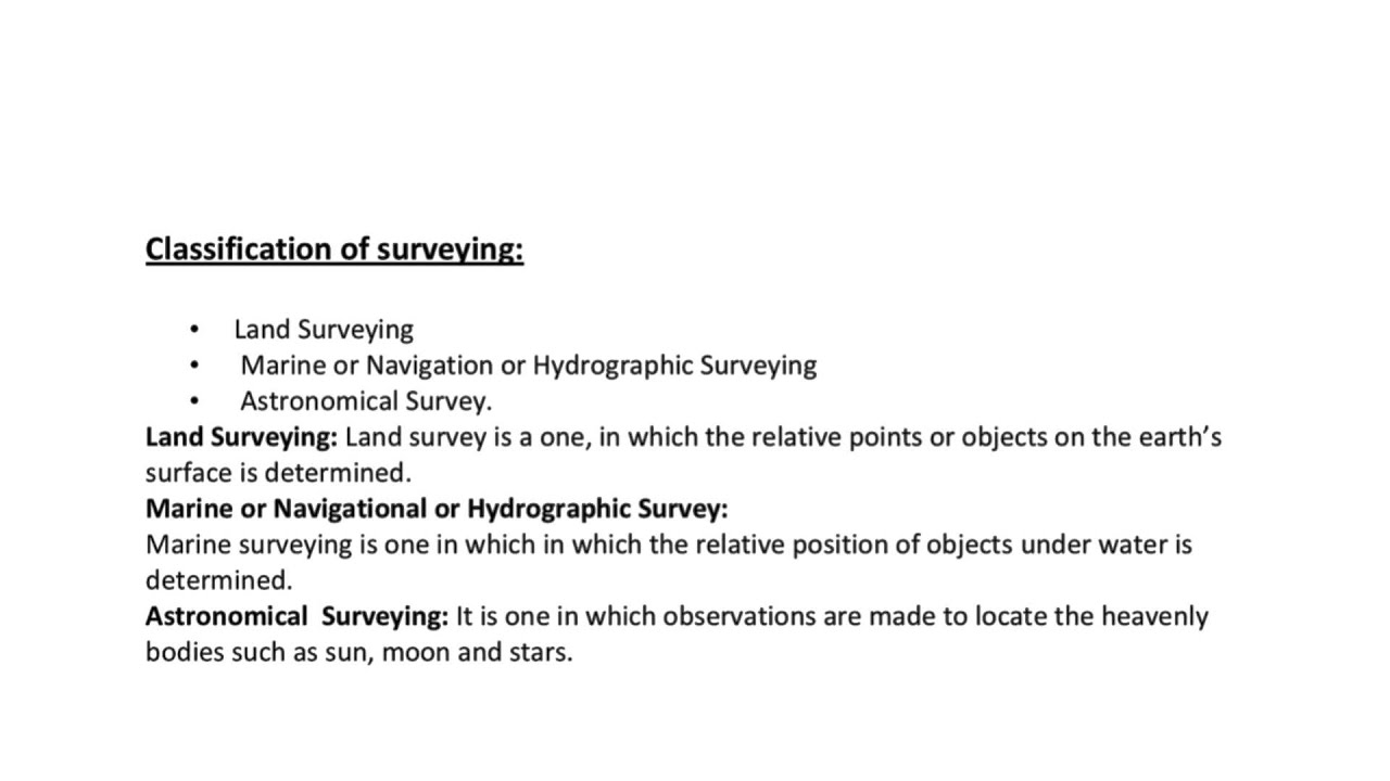 Classification of Surveying In CIVIL ENGINEERING - YouTube