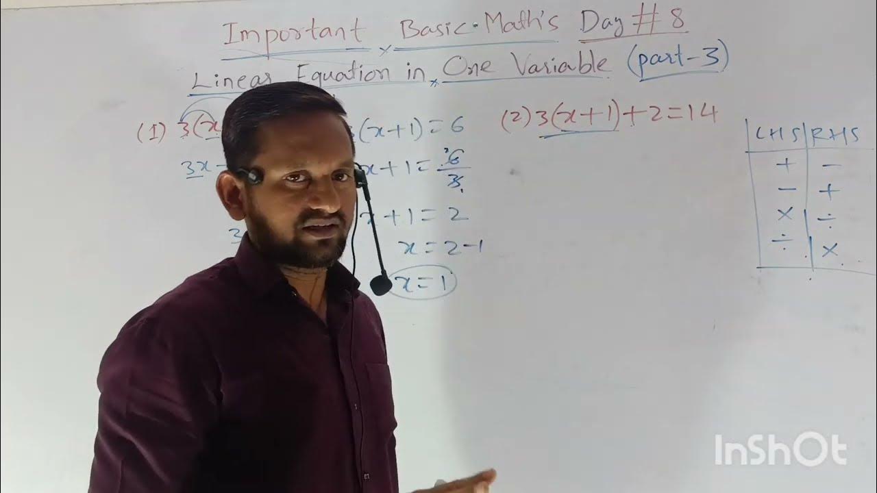 IMPORTANT BASIC MATHS DAY#8 Linear Equation In One Variable (Part-3) - YouTube