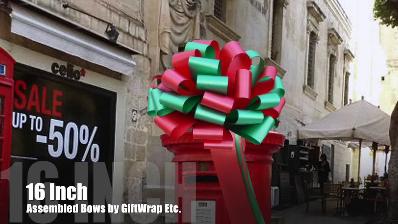 Large Decorative Bows - 16" Wide Gift Ribbons by GiftWrap Etc. - YouTube
