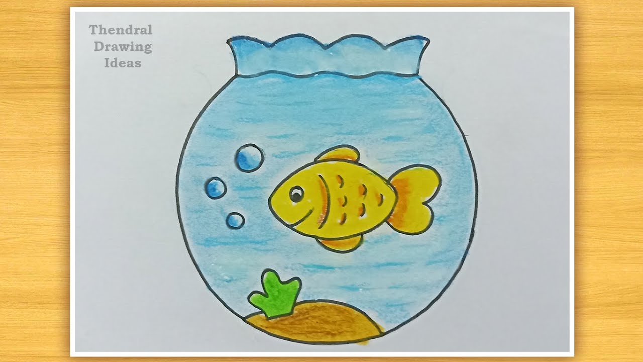 How to draw fish with tank - YouTube