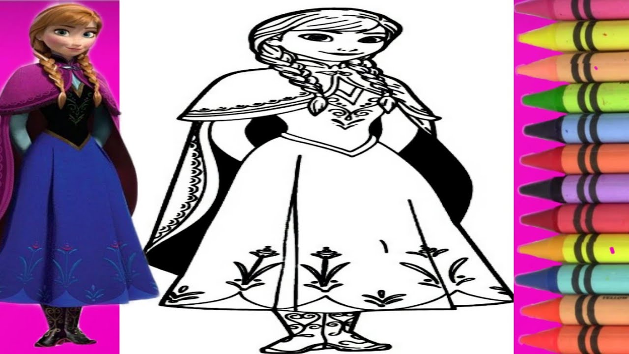 Coloring Anna Frozen/Adventure girl/How To Colour Anna Step By Step ...
