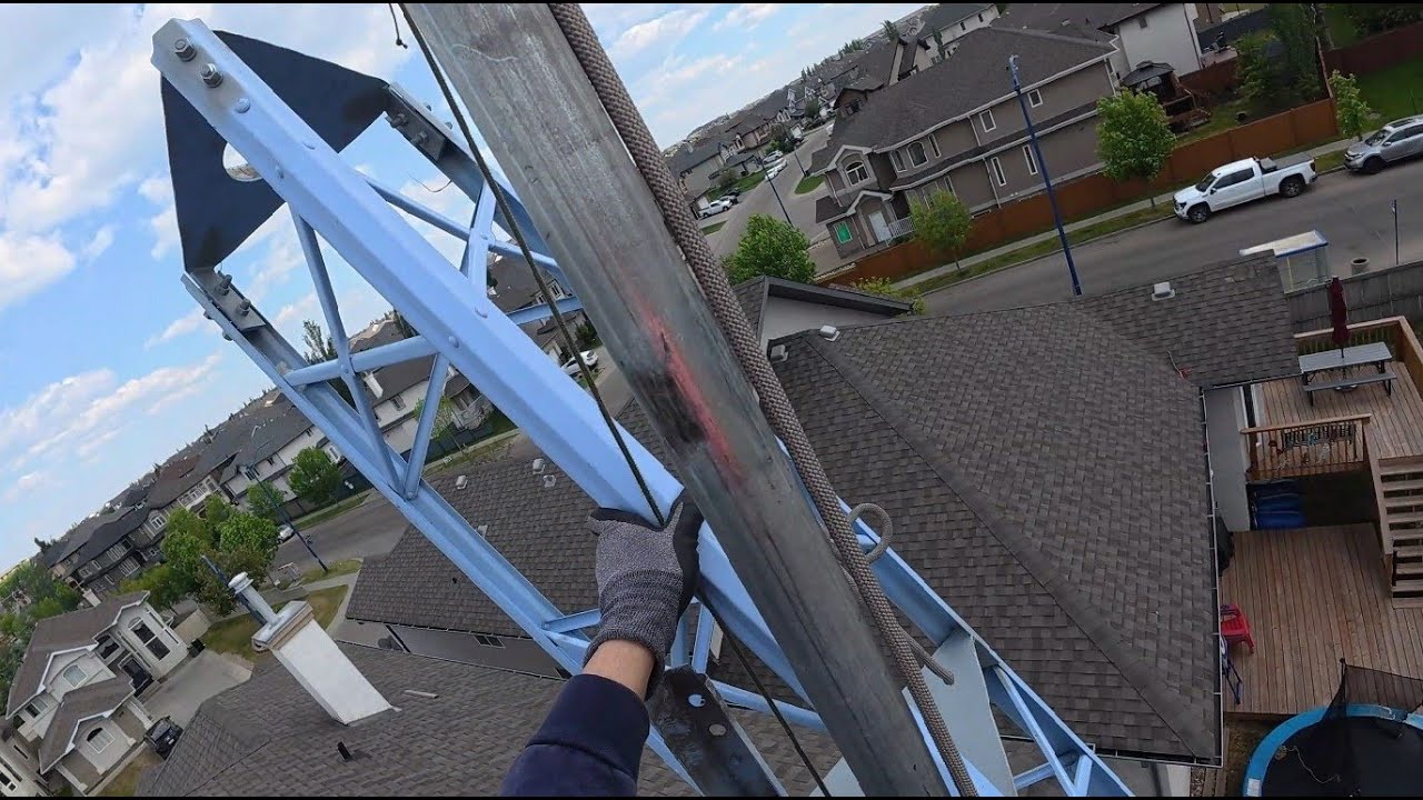 Part 3 Ham radio tower and antenna installation - YouTube