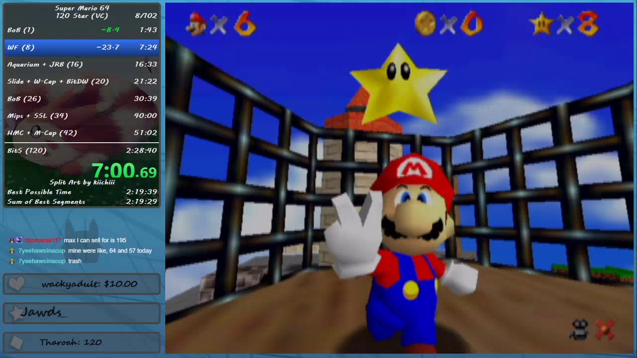 Super Mario 64 - 120 Star Speedrun - 2:18:40 - YouTube