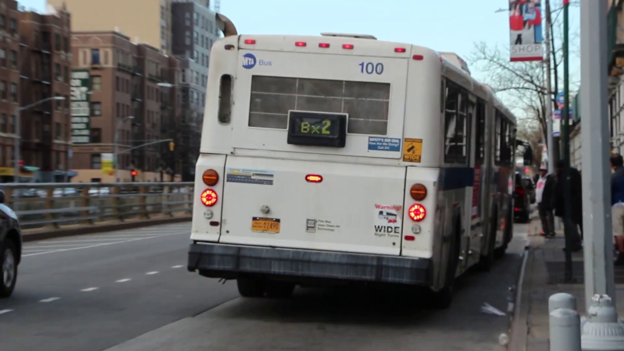 2002 New Flyer D60HF #100 (ex-#5512) on the Bx2 at Grand Concourse and ...