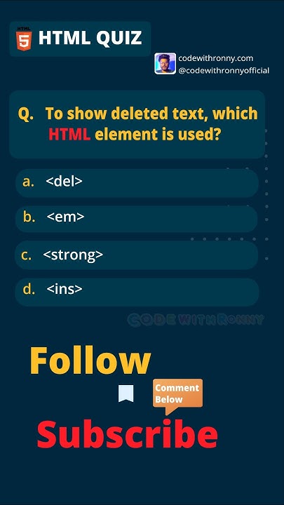 HTML Quiz 1 - Deleted Text Element in HTML #html #interview #shortsfeed - YouTube