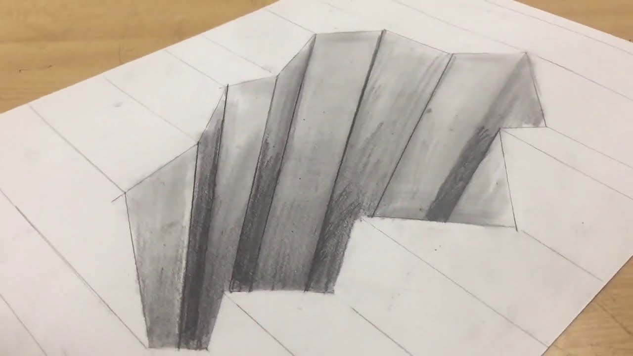 Very Easy!! How To Draw 3D Hole on a paper - Anamorphic Illusion - 3D ...