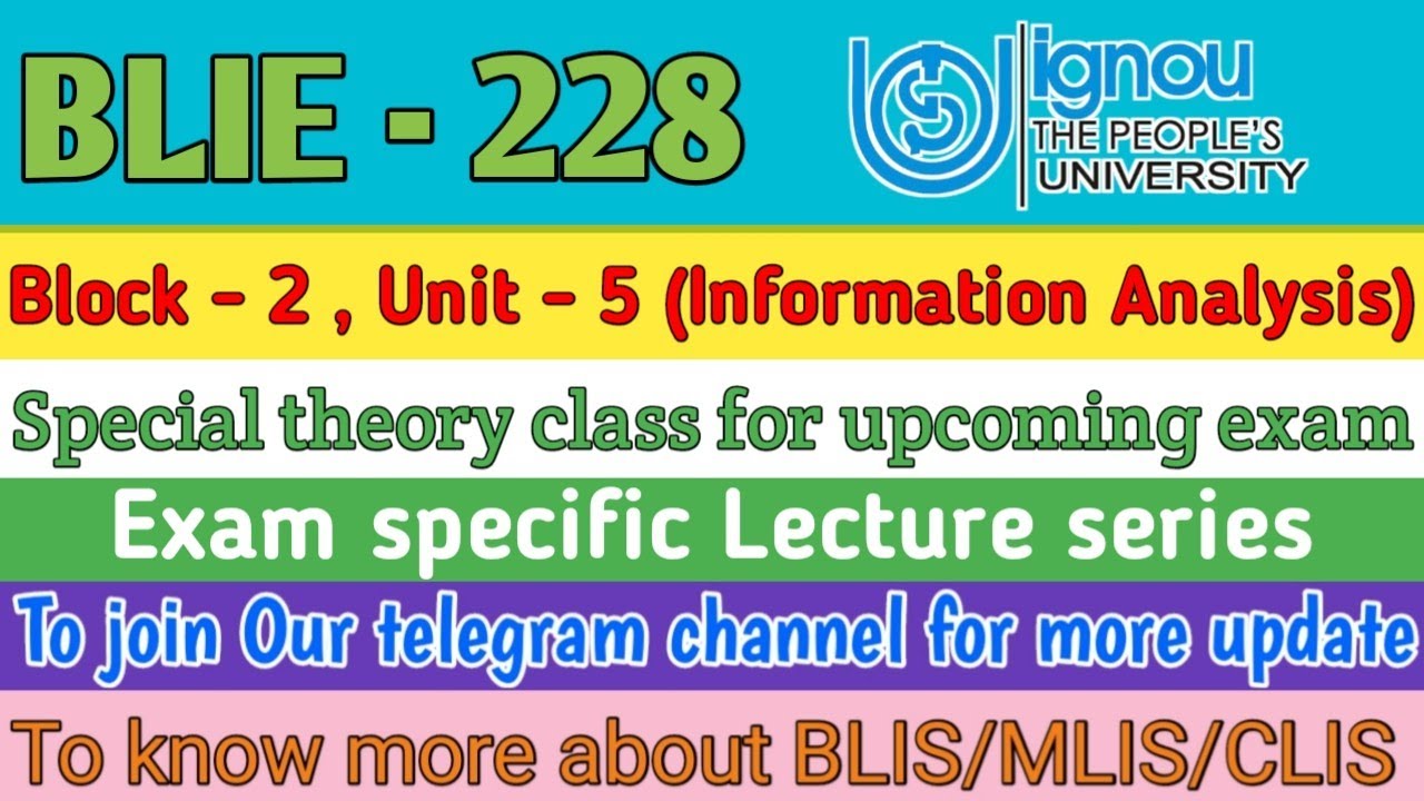 BLIE - 228, Block - 2, Unit - 5 | Theory class for upcoming exam ...