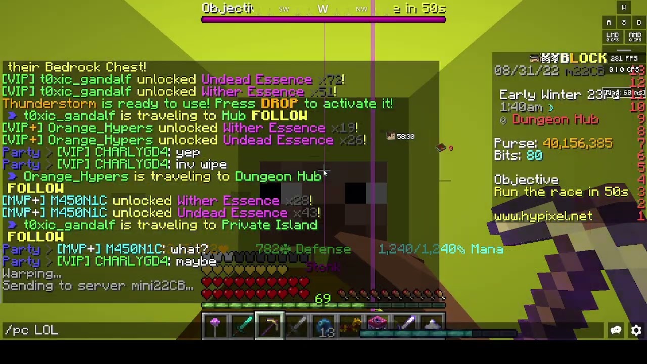 almost inv wiped on hypixel skyblock - YouTube