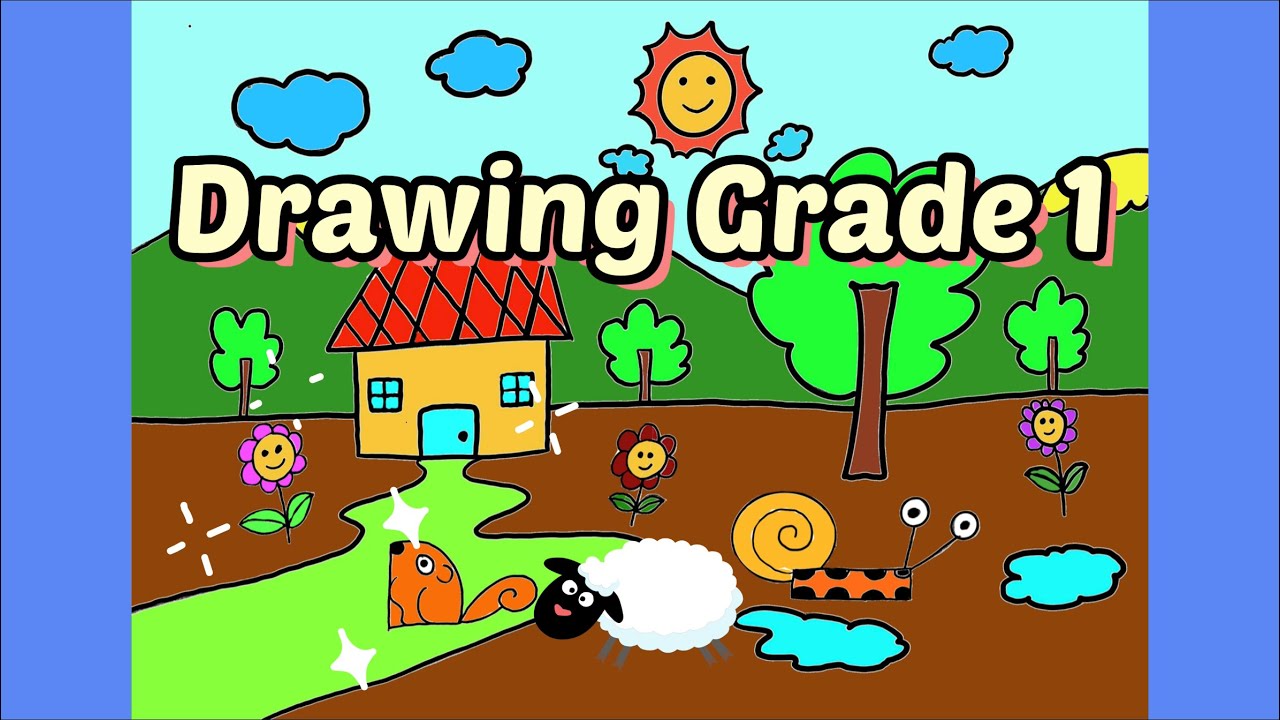 Drawing Grade 1 วิธีการวาดรูประบายสี Test.1 ระดับชั้น ป.1 - YouTube