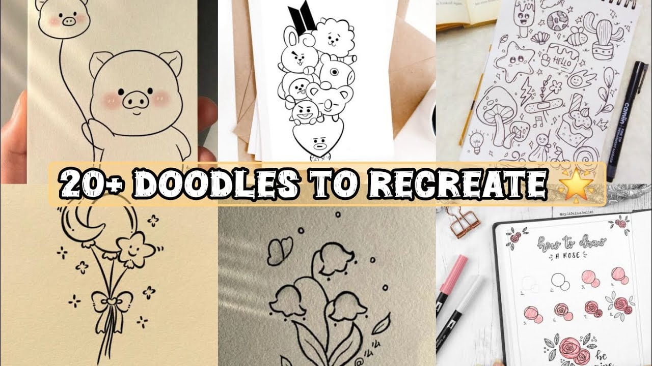 20+ Easy Doodles to Recreate | Cute & Simple Drawing Ideas for ...