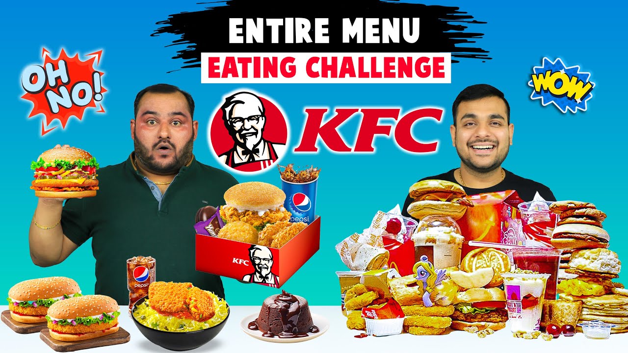 KFC Entire Veg Menu Eating Challenge | KFC Food Eating Challenge | Viwa ...